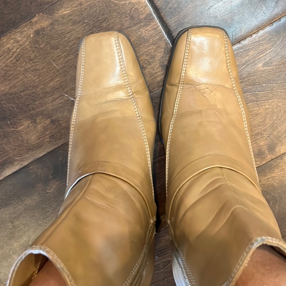Danexx | Shoes | Camel Color Heeled Ankle Boots Worn Many Times Size 85 ...